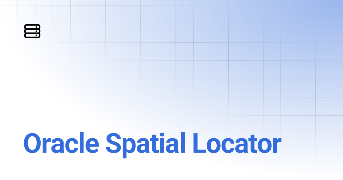 Oracle Spatial Locator | JMap Server Kathmandu