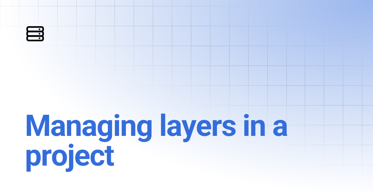 Managing layers in a project | JMap Server Kathmandu