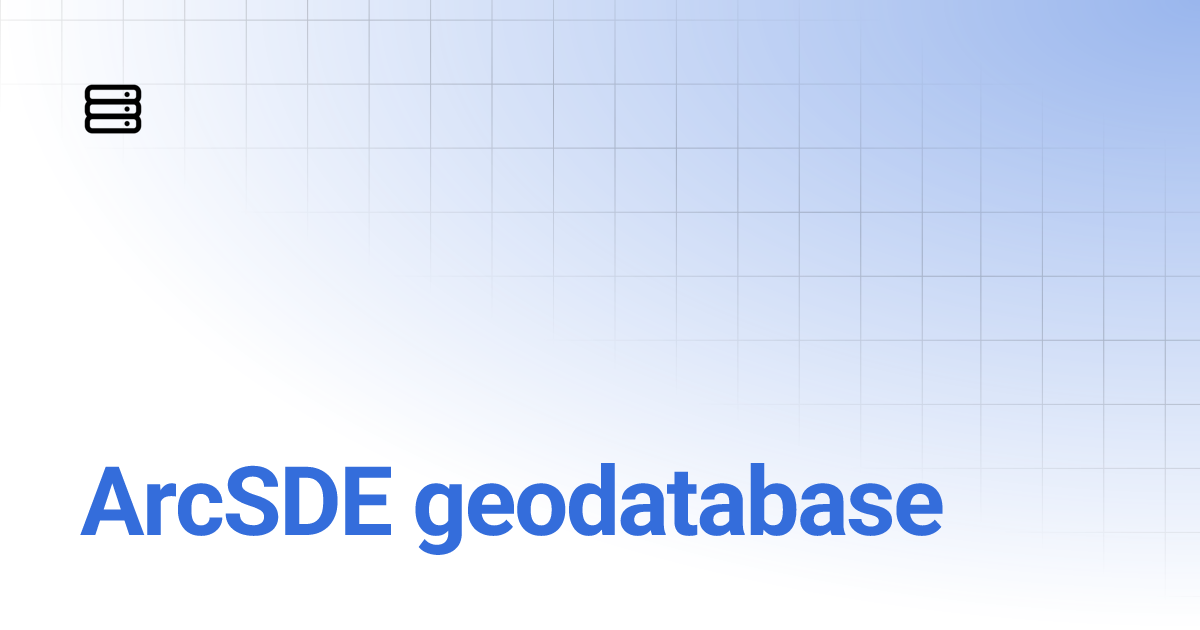 ArcSDE geodatabase | JMap Server Kathmandu