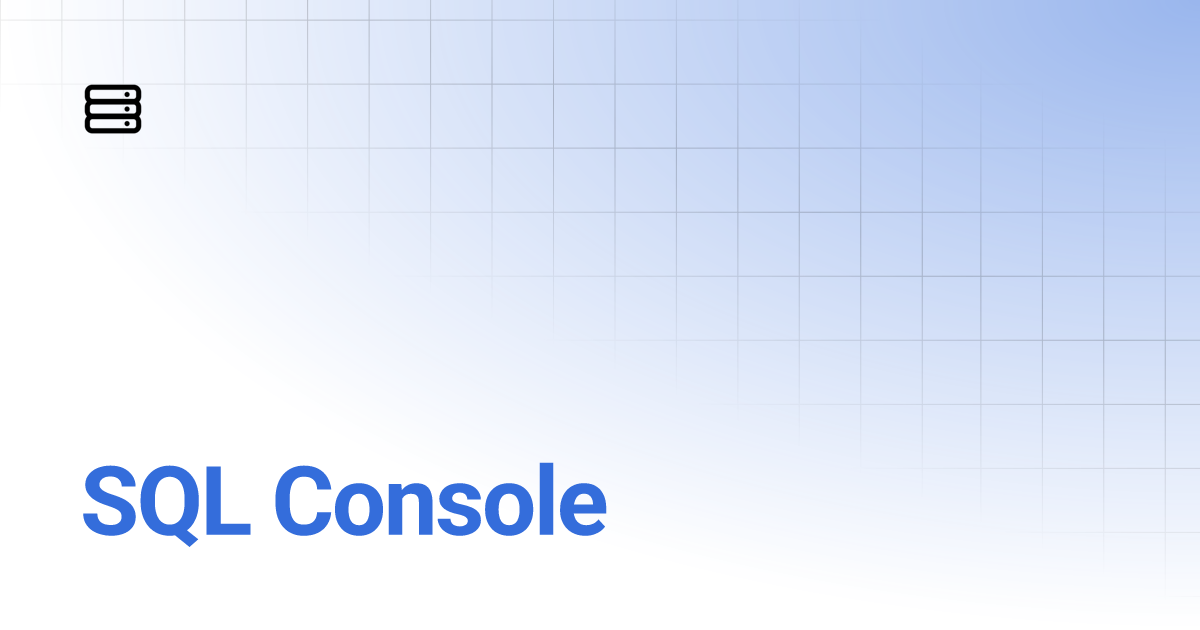 SQL Console | JMap Server Kathmandu