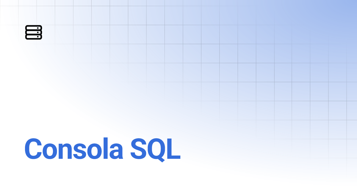 Consola SQL | JMap Server Kathmandu