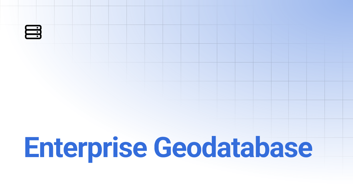 Enterprise Geodatabase | JMap Server Kathmandu